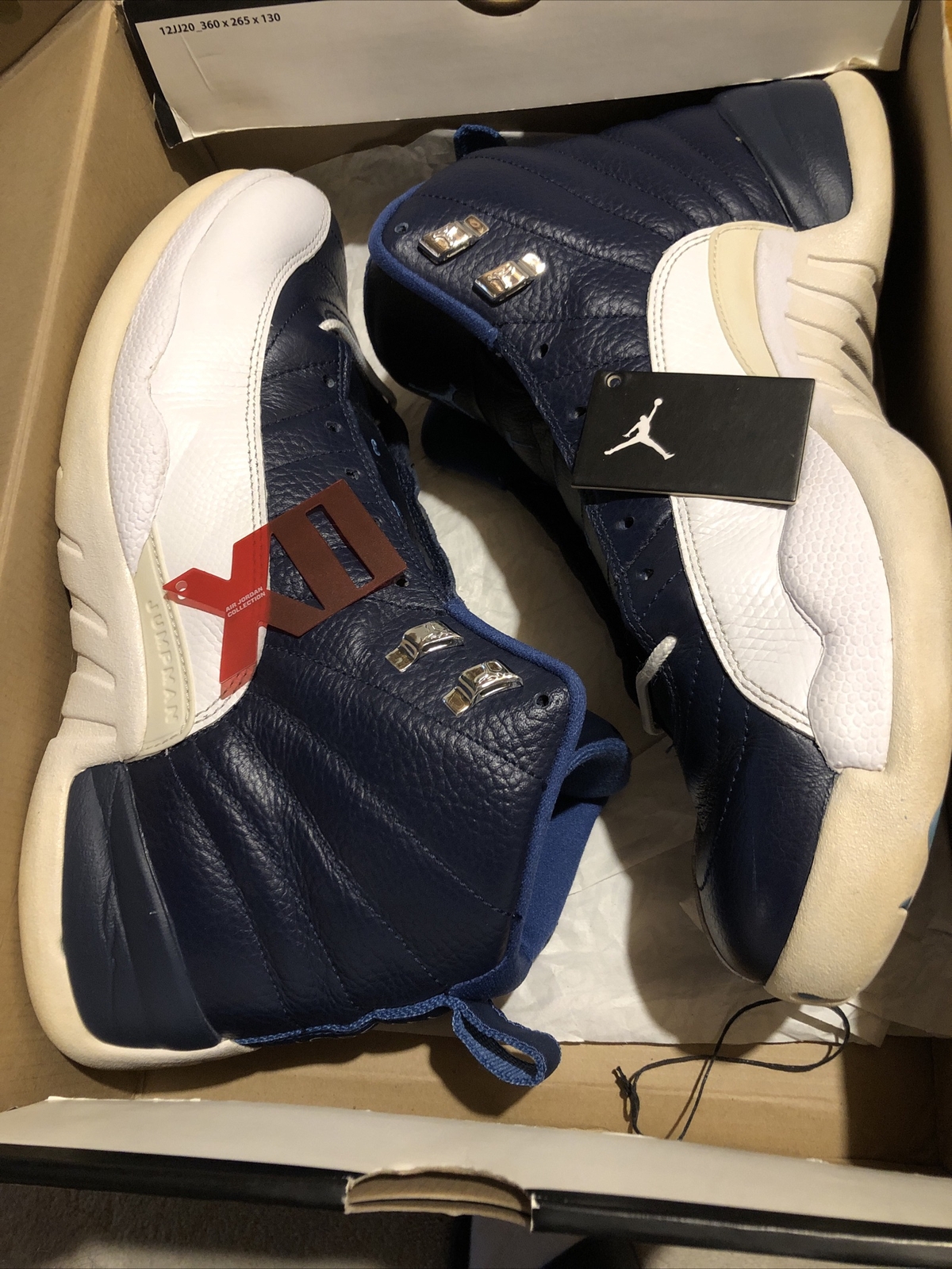 Nike Jordan 12 XII Retro 2012 Obsidian/White- French … - Gem