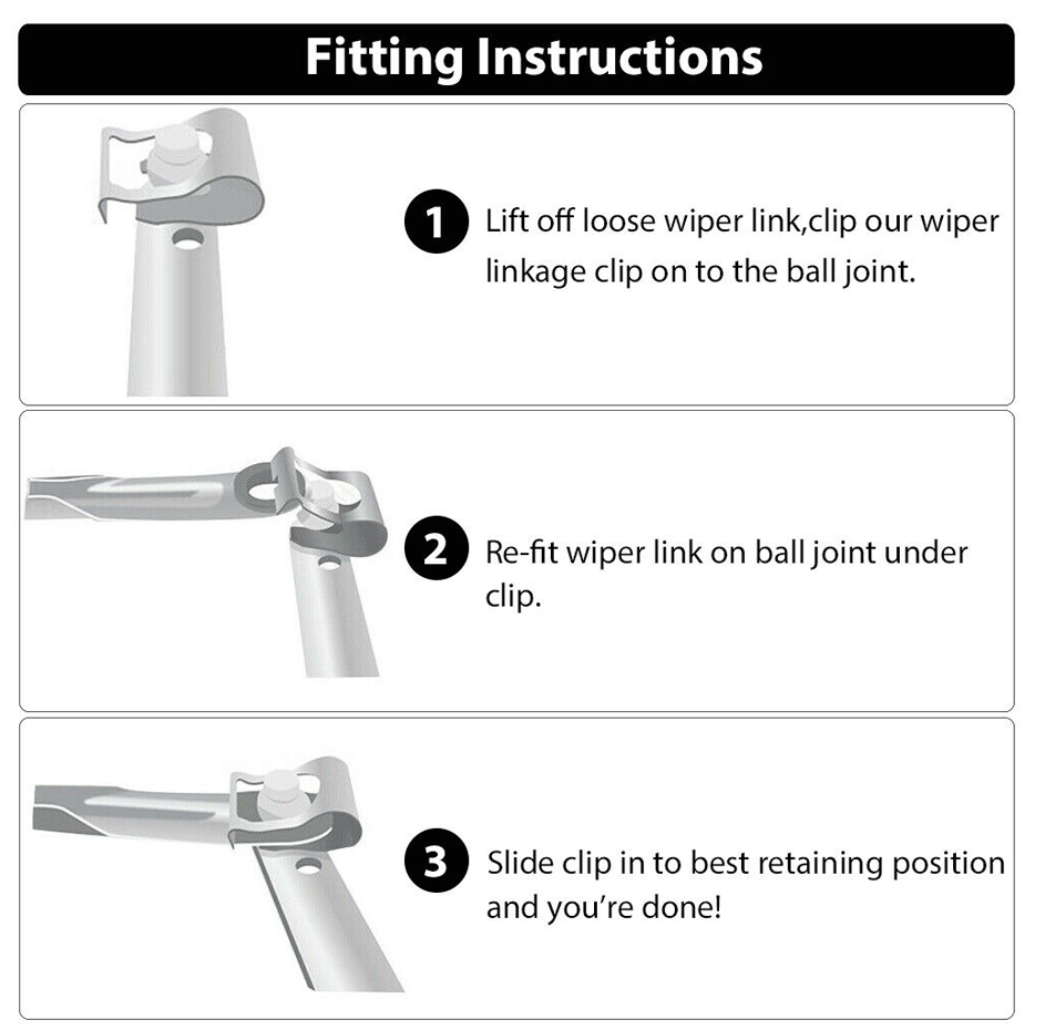 10Pcs Wiper Linkage Motor Rods Arm Repair Clip Mechanism Clips Auto ...