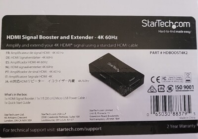 StarTech 45 ft. (14 m) HDMI Signal Booster - 4K 60Hz | eBay