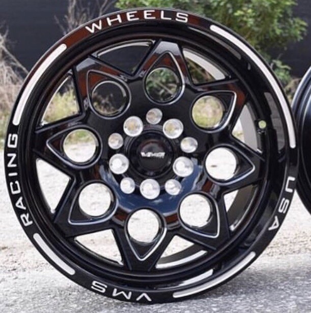 1x VMS Wheel Black Rocket 15X8 4X114.3 +20 ET For BMW Honda Toyota ...