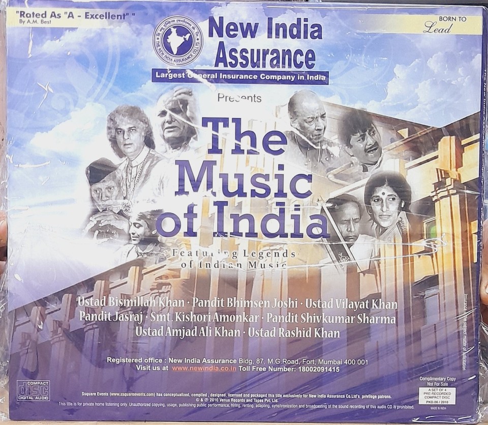 Music Of India Featuring Legends Of Indian Music Indian Classical CD ...