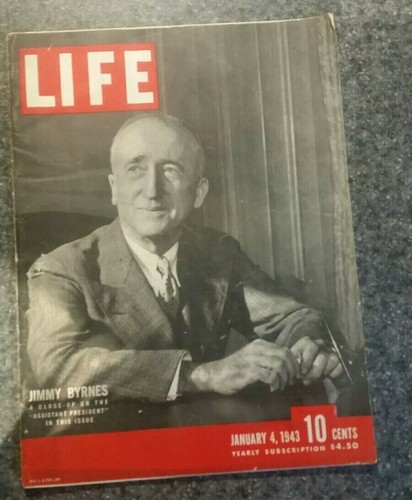 Life Magazine January 4, 1943 Jimmy Byrnes Cover/Lena Horne/ New Guinea ...