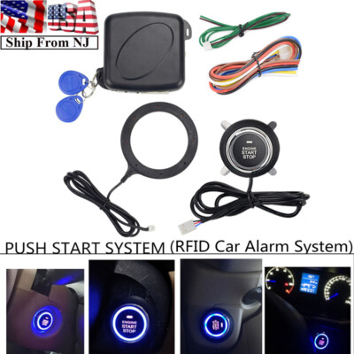 Car Ignition Switch 12V RFID Engine Start Push Button Keyless Entry ...