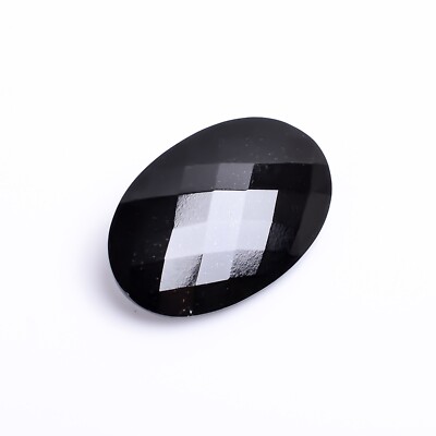 Black Tourmaline Oval Shape Faceted Gemstone 43.5 Ct. 33X22X9 mm Y-3564 ...