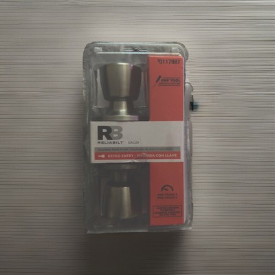 Door Knob Reliabilt Stainless Steel Turn Lock Keyed Entry 0117987 | eBay