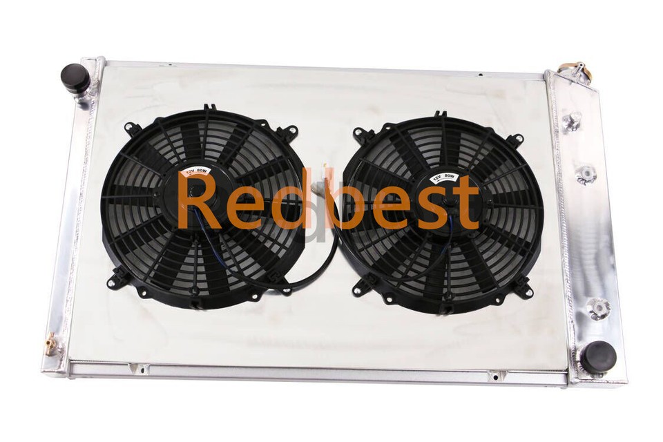 4 ROW RADIATOR+SHROUD+FANS FITS 1973-1991 CHEVY GMC C/K Pickup Truck ...