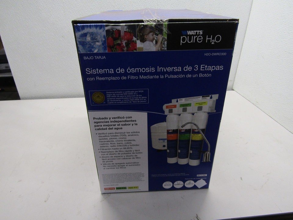 Watts Pure H2O 3 Stage Reverse Osmosis Water Filter System DWRO300 | eBay