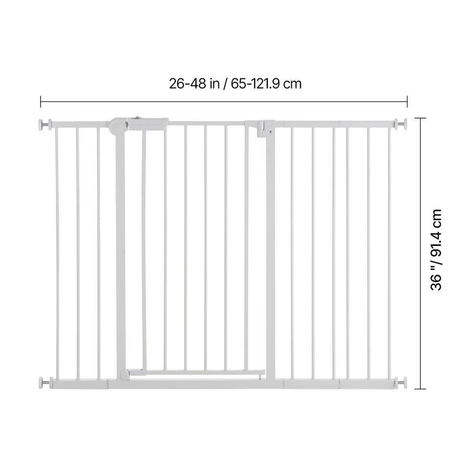 Baby Gate 26-48 Inches Adjustable Width 36 Inches High Dog Gate White ...