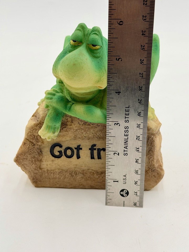 DCI Grumpy Angry Frog “ GOT FROG ? “ Garden Figurine Cast Resin? SINGED ...