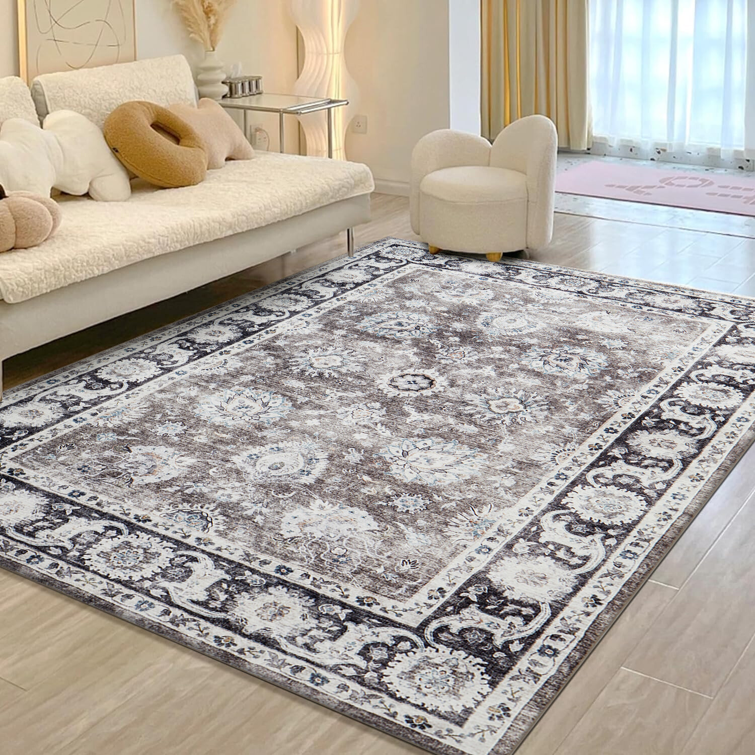 Large Traditional Rugs Living Room Bedroom Carpet Non Slip Hallway ...