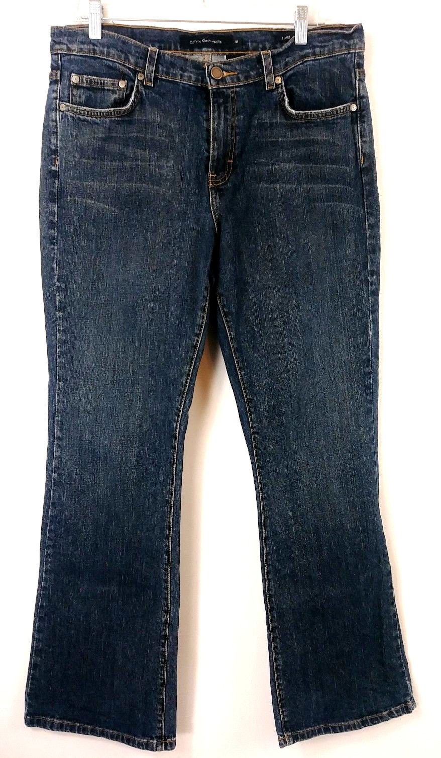 Calvin Klein Womens Jeans Size 12 Flare Leg Medium Wash Stretch | eBay