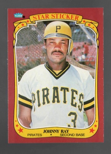 1986 Fleer Star Stickers Johnny Ray Pittsburgh Pirates #93 Near Mint or ...
