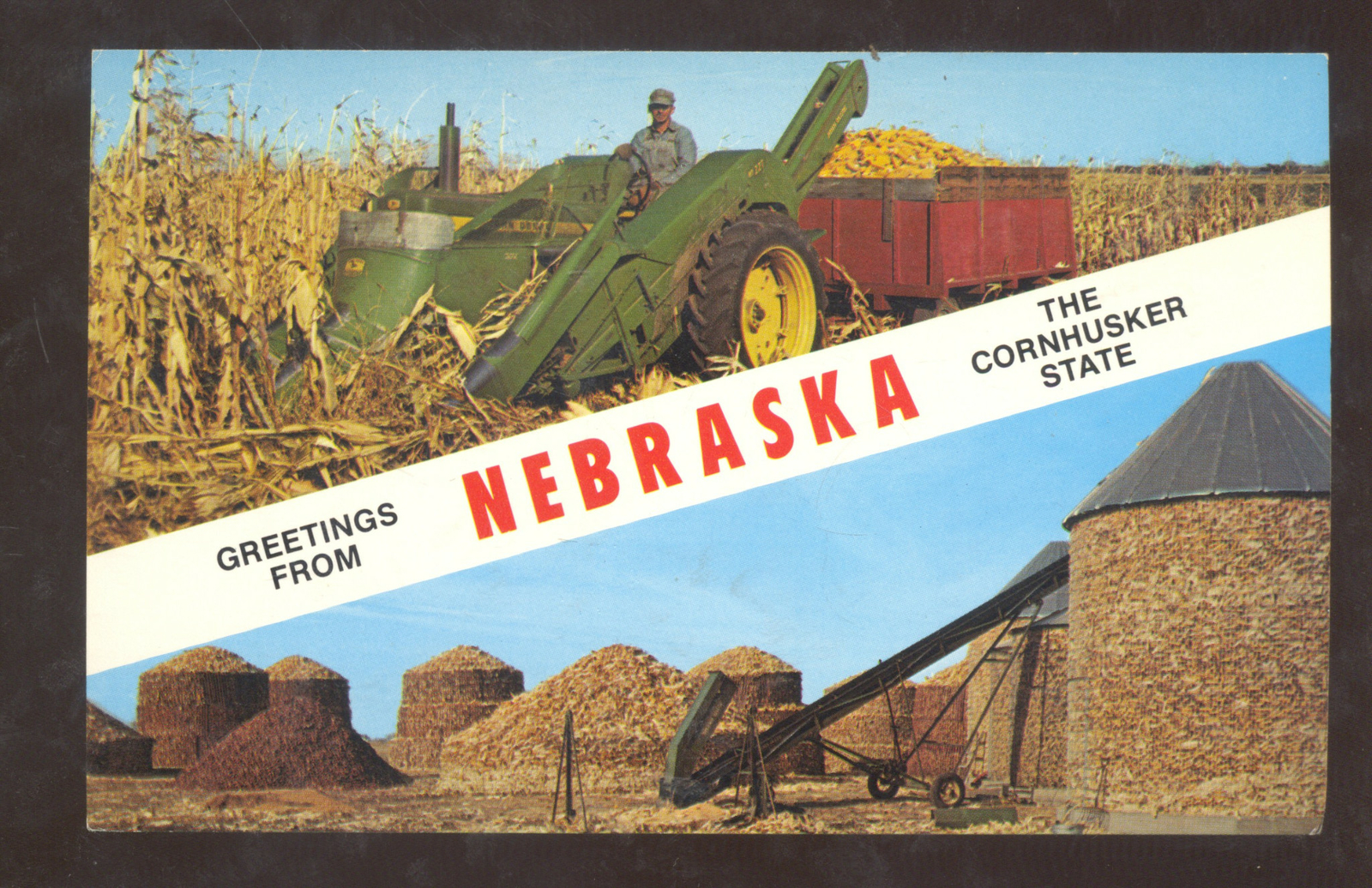 GREETINGS FROM NEBRASKA THE CORNHUSKER STATE CORN FARMING POSTCARD | eBay