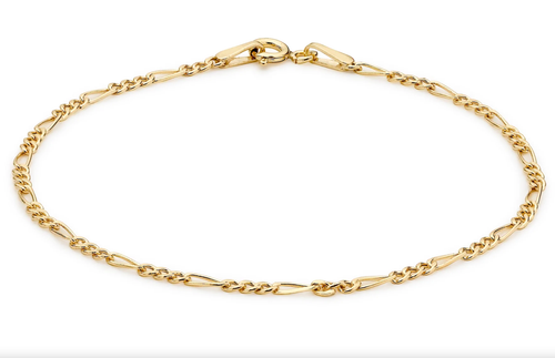 9ct Gold Figaro Ankle Bracelet 10.5 inch ANKLET Solid 9ct Gold 2.5mm Width | eBay UK