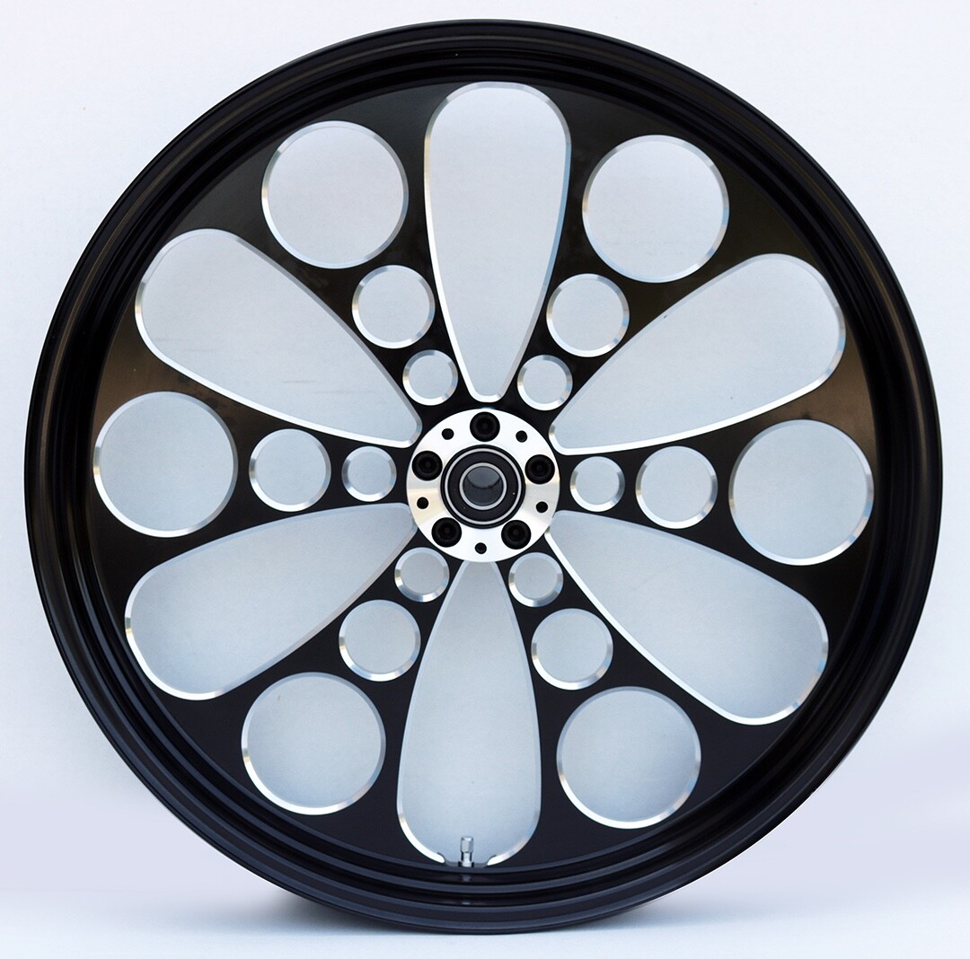 Ultima Kool Kat Black 23x3.5 Front Dual Disc Wheel For Harley Custom ...