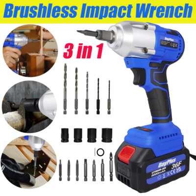 High Torque Powerful Cordless Impact Wrench Car Tire Lug Nut Removal ...