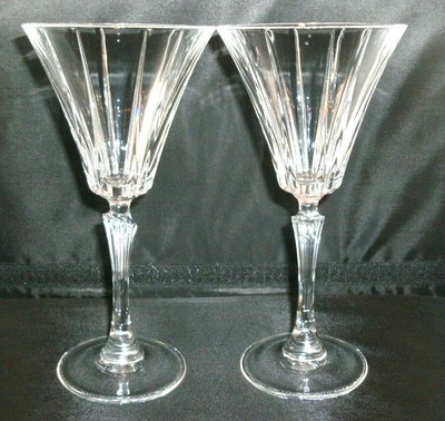 2 GORGEOUS ITALIAN LEAD ROYAL CRYSTAL ROCK WINE GLASSES! "NOVECENTO ...
