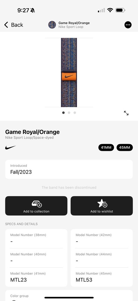 Apple Watch Nike Sport Loop 45mm (42/44/49) Genuine OEM Game Royal ...