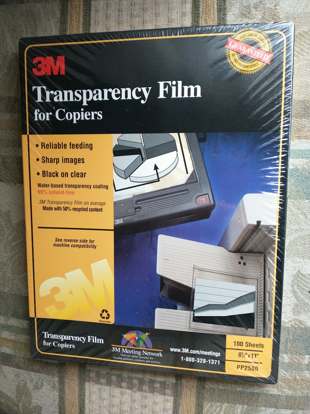 3M PP2500 Transparency Film for Copiers 100 sheets 8.5" x 11" brand new ...