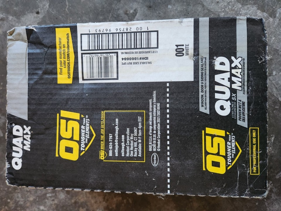 OSI Quad Max Window Door & Siding White Sealant 9.5 oz. White 12 Free ...