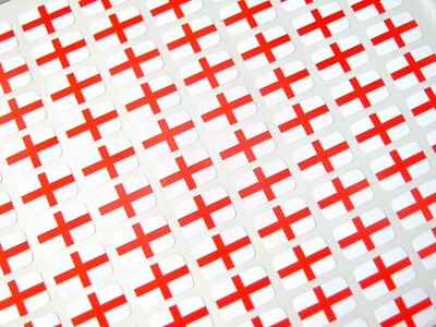 Small 16x10mm England English St George's Plastic Flag Stickers Sticky ...