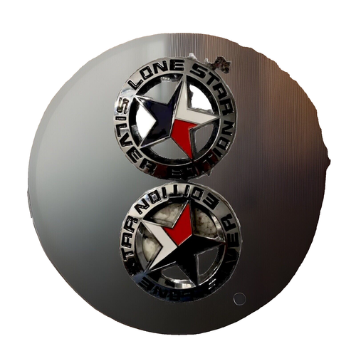 set of TWO LONESTAR SILVER EDITION Texas Emblem Universal Stick On ...