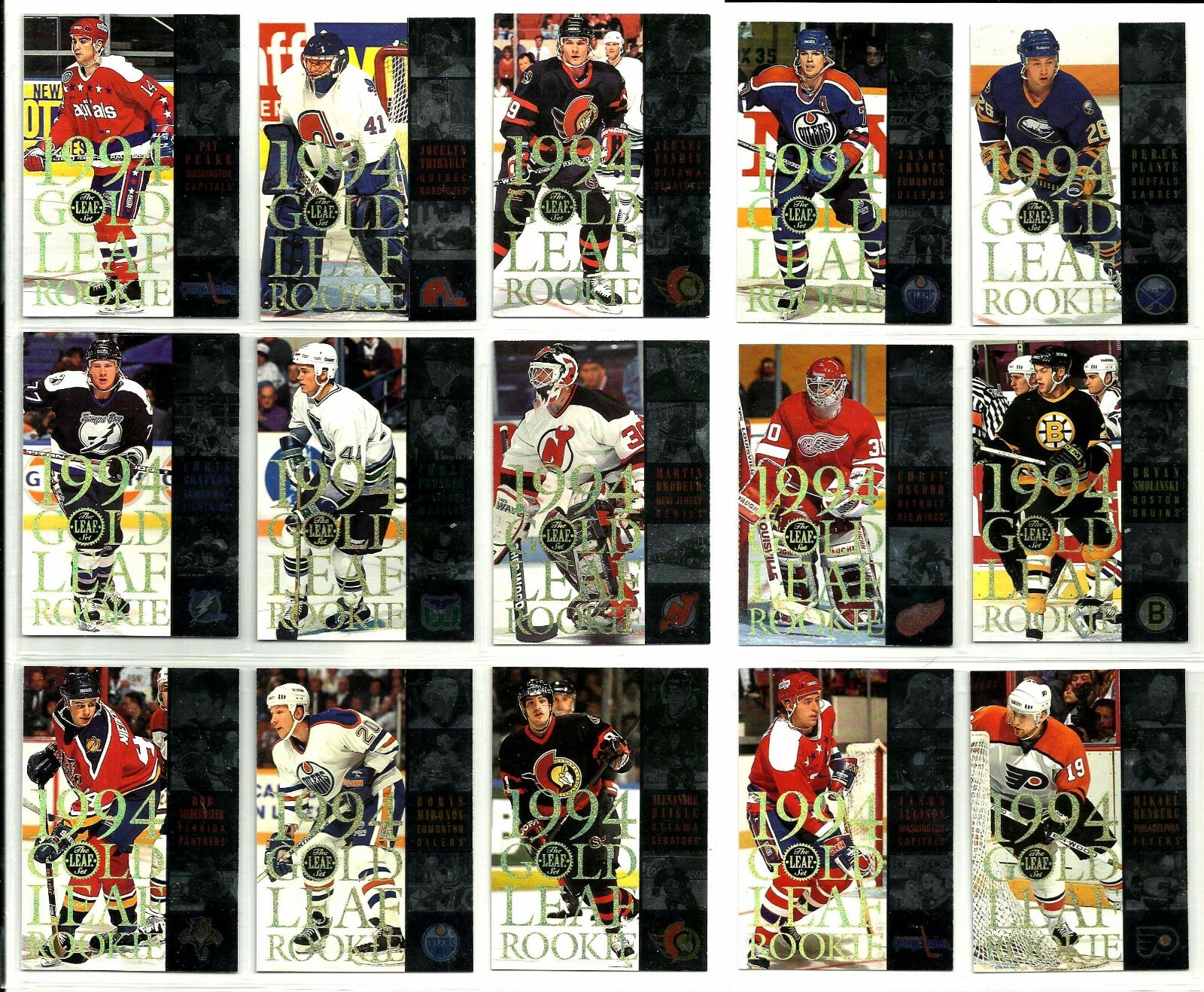 1994-95 LEAF GOLD ROOKIES INSERT CARDS - PICK SINGLES - FINISH SET ...