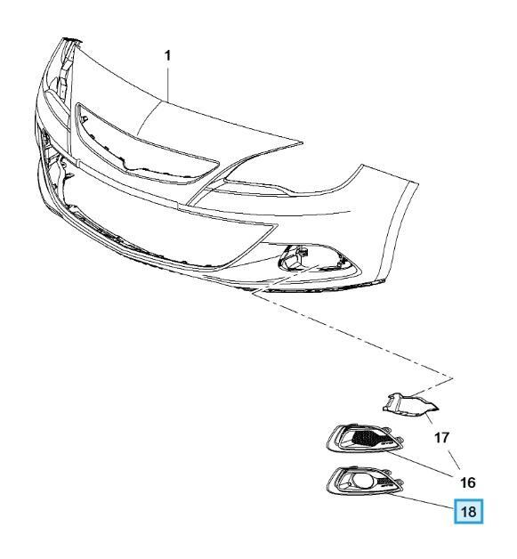 GENUINE Vauxhall ASTRA J GTC PAIR OF FRONT BUMPER FOG SURROUNDS ...