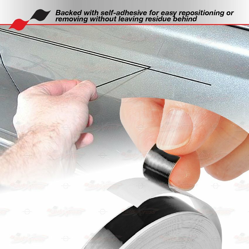 SILVER CHROME Vinyl Pinstriping Pin Stripe Car Motorcycle Tape Decal ...