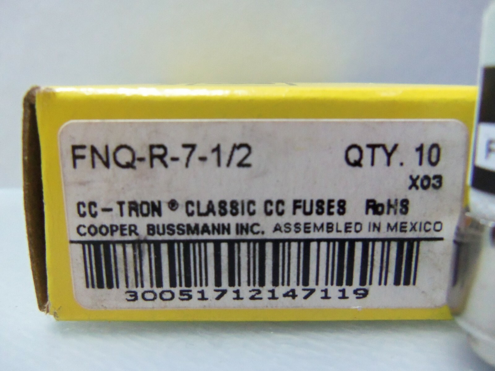 New Lot Bussmann FNQ-R-7-1/2 Amp Fuses Class CC 600 Volts NEW LOOK NIB ...