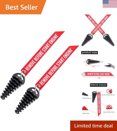 Durable Silicone Exhaust Wash Plug Set with Streamers for ATVs & Bikes ...
