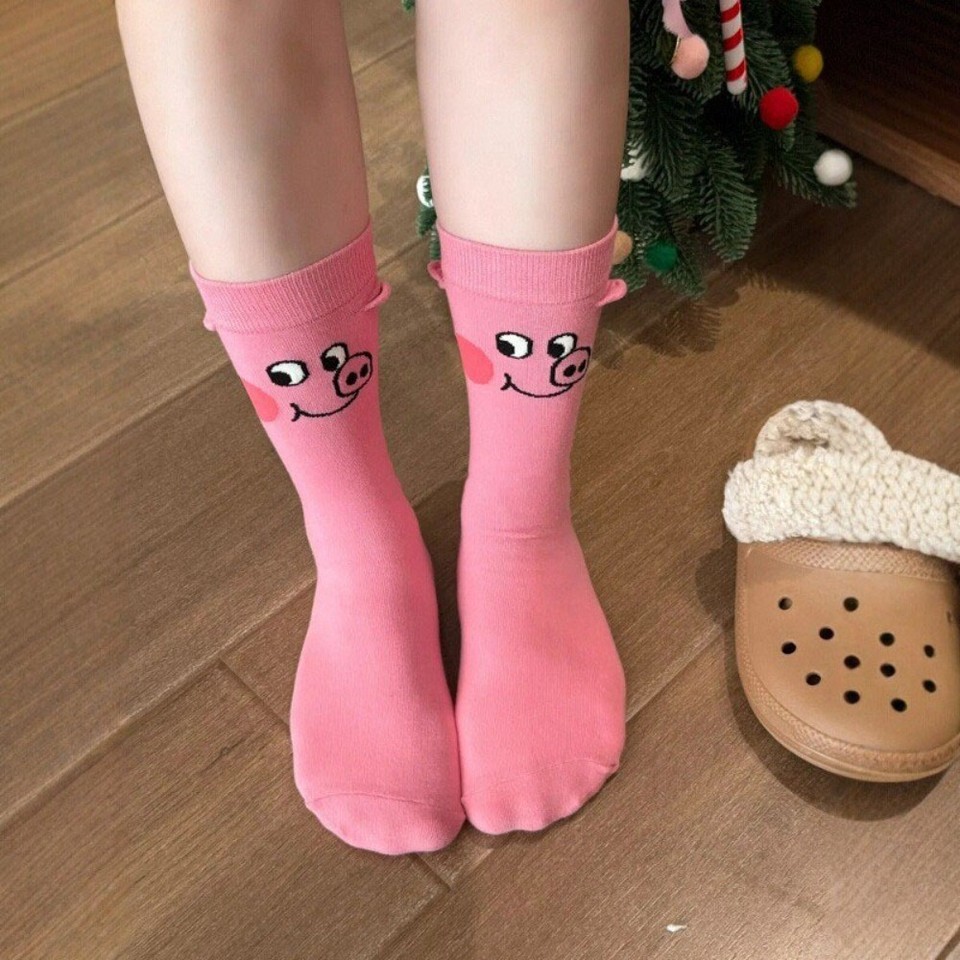 Cotton Funny Socks Harajuku Street Mid Tube Socks Cartoon Pig Socks ...