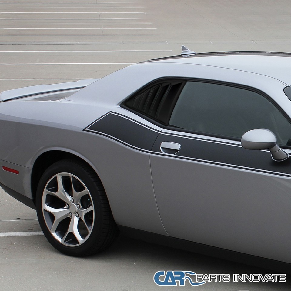 Fits 08-20 Dodge Challenger Quarter Side Window Louvers Cover Matte ...