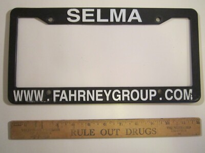 LICENSE PLATE Plastic Car Tag Frame SELMA FAHRNEY GROUP 10V | eBay