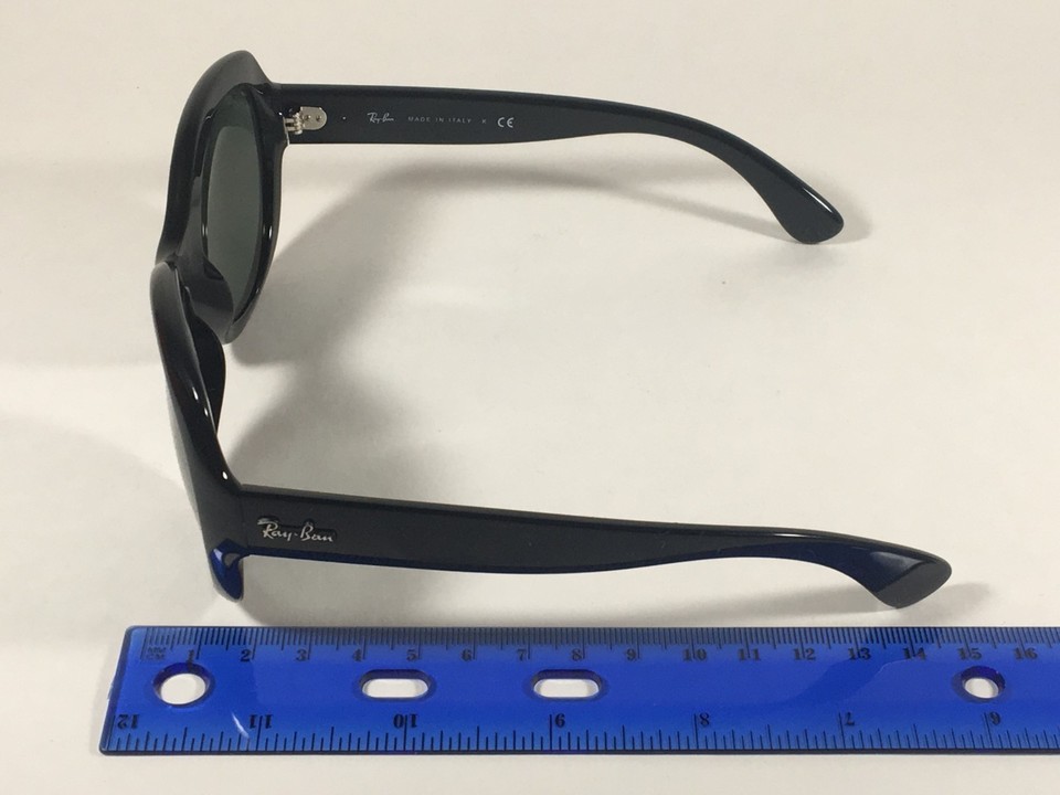 Ray-Ban RB4191 601/71 Highstreet Round Sunglasses Black Gloss Nylon ...