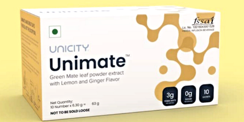 Unicity Unimate Yerba Mate Supplement - Lemon Ginger Flavor (10 Packets ...
