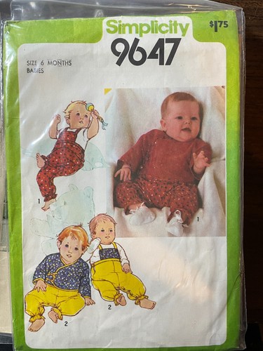 Simplicity 9647 Vintage 80's Babies Overalls & Front Wrap Jacket ...