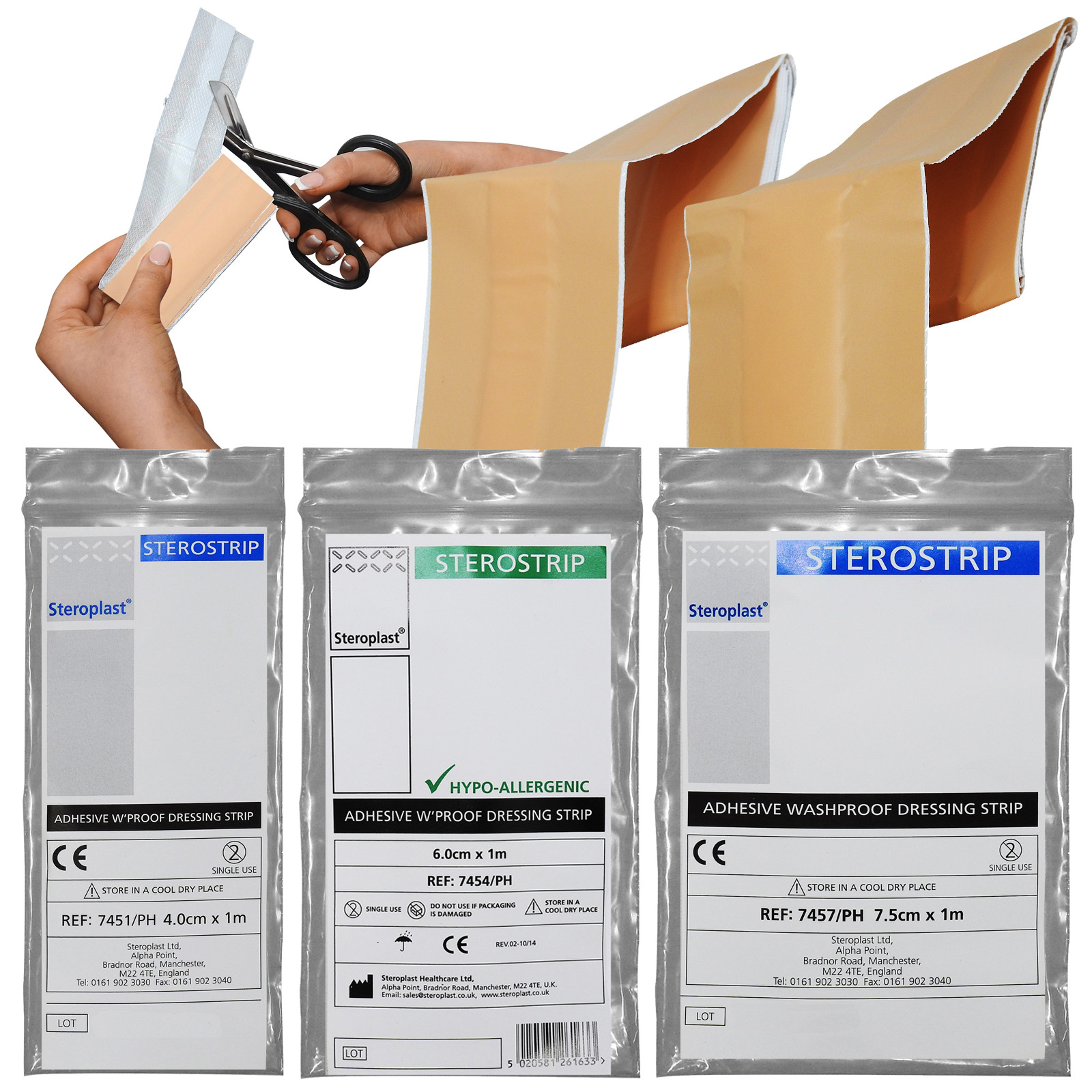 Steroplast Hypo-Allergenic Sterostrip Washproof First Aid Plaster Strip ...