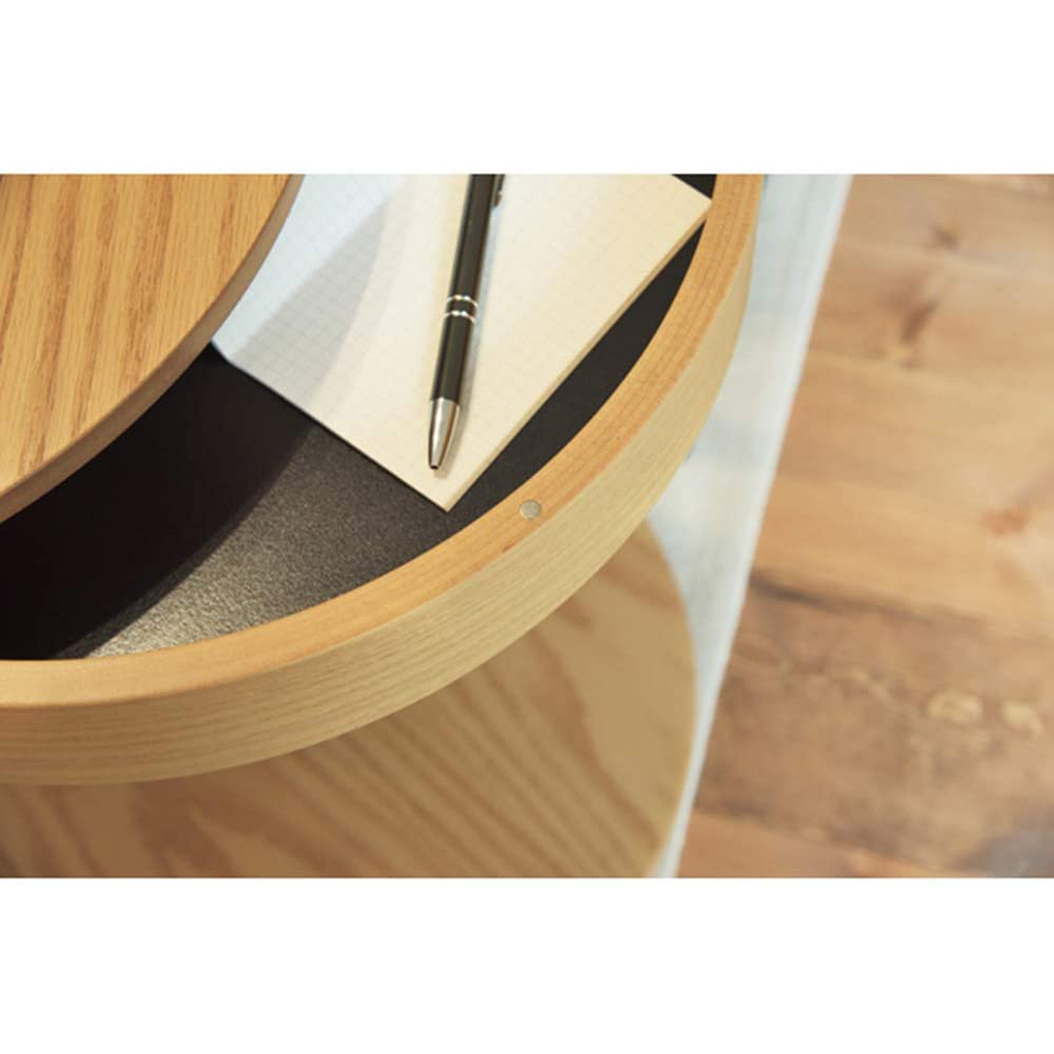 Side Table with Storage Wood Round Shape Table-top Home Decor PT-617 ...