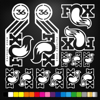 FOX - 13 Vinyl Decals Stickers Sheet Bike Frame Cycle Cycling Bicycle ...