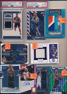 PREMIUM 1000 CARD NBA AUTO JERSEY #'D ROOKIE BASKETBALL CARD LOT ...