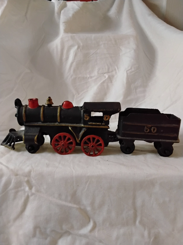 Cast Iron Train Locomotive Engine And Tinder Coal Box Car #50 | eBay UK