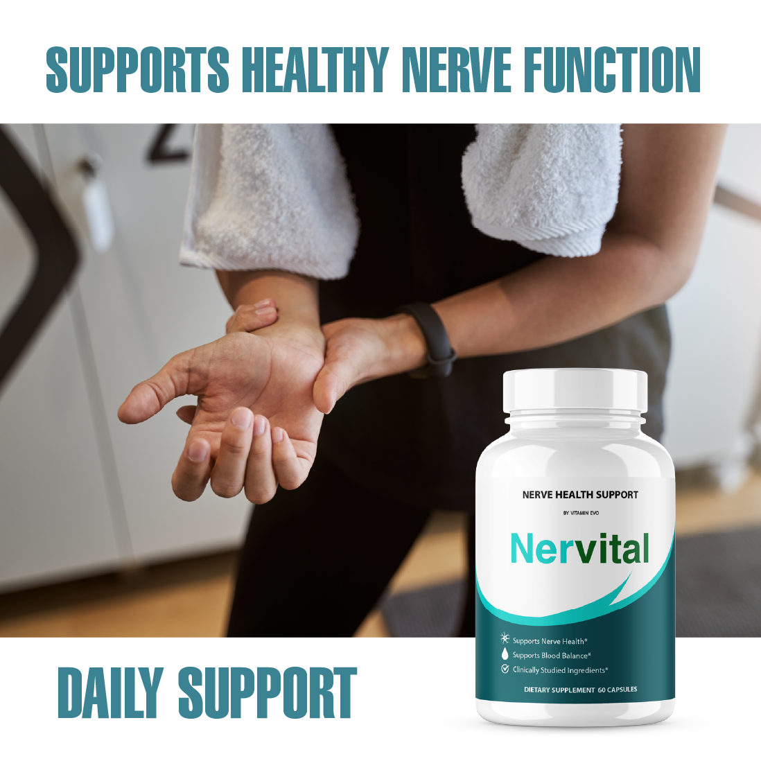 (3 Pack) Nervital Advanced Support Capsules Nerve Health Pills (180 ...