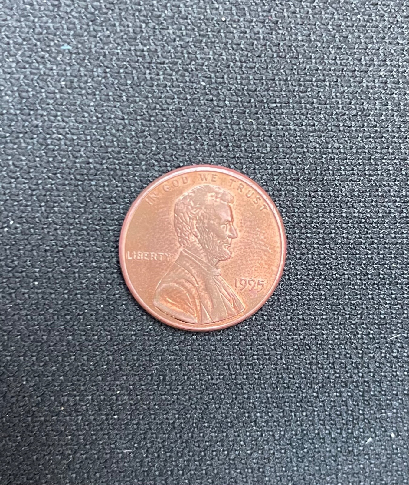 1995 Lincoln penny miss print no mint mark level edge great condition ...