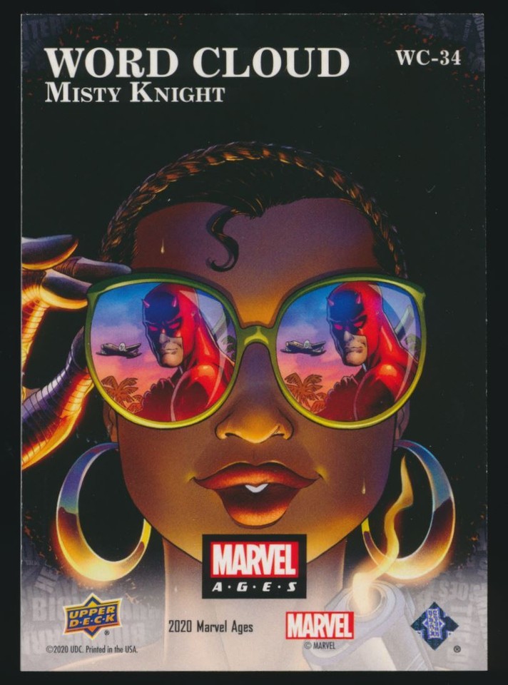 2020 Marvel Ages Word Cloud #WC-34 Misty Knight Upper Deck Marvel Ages ...