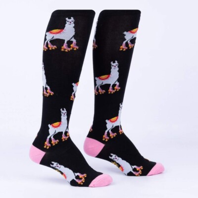 They See Me Rollin' Llama Women's Knee High Socks Size 9-11 Sock It To Me New | eBay