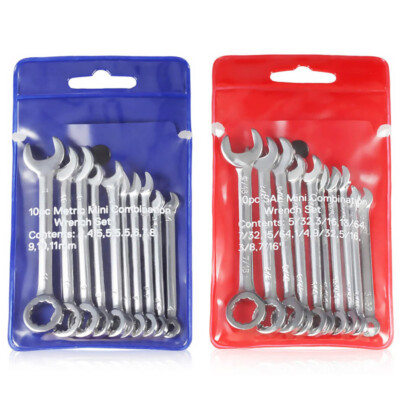20PCS Small Combination Wrench Set Spanner Open & Box End Tools Metric ...