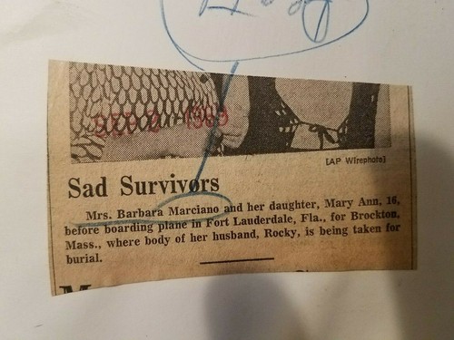 1969 Rocky Marciano burial wife Barbara and Mary Ann Press Photo | eBay UK