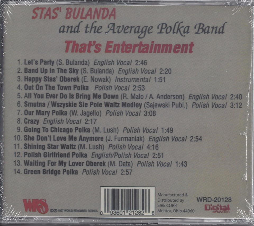 STAS BULANDA "That's Entertainment" NEW SEALED POLISH POLKA CD | eBay