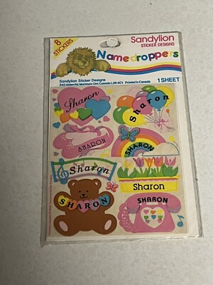 Vintage Sandylion Stickers NAME DROPPER Sharon 1980’s Stickers Heart ...